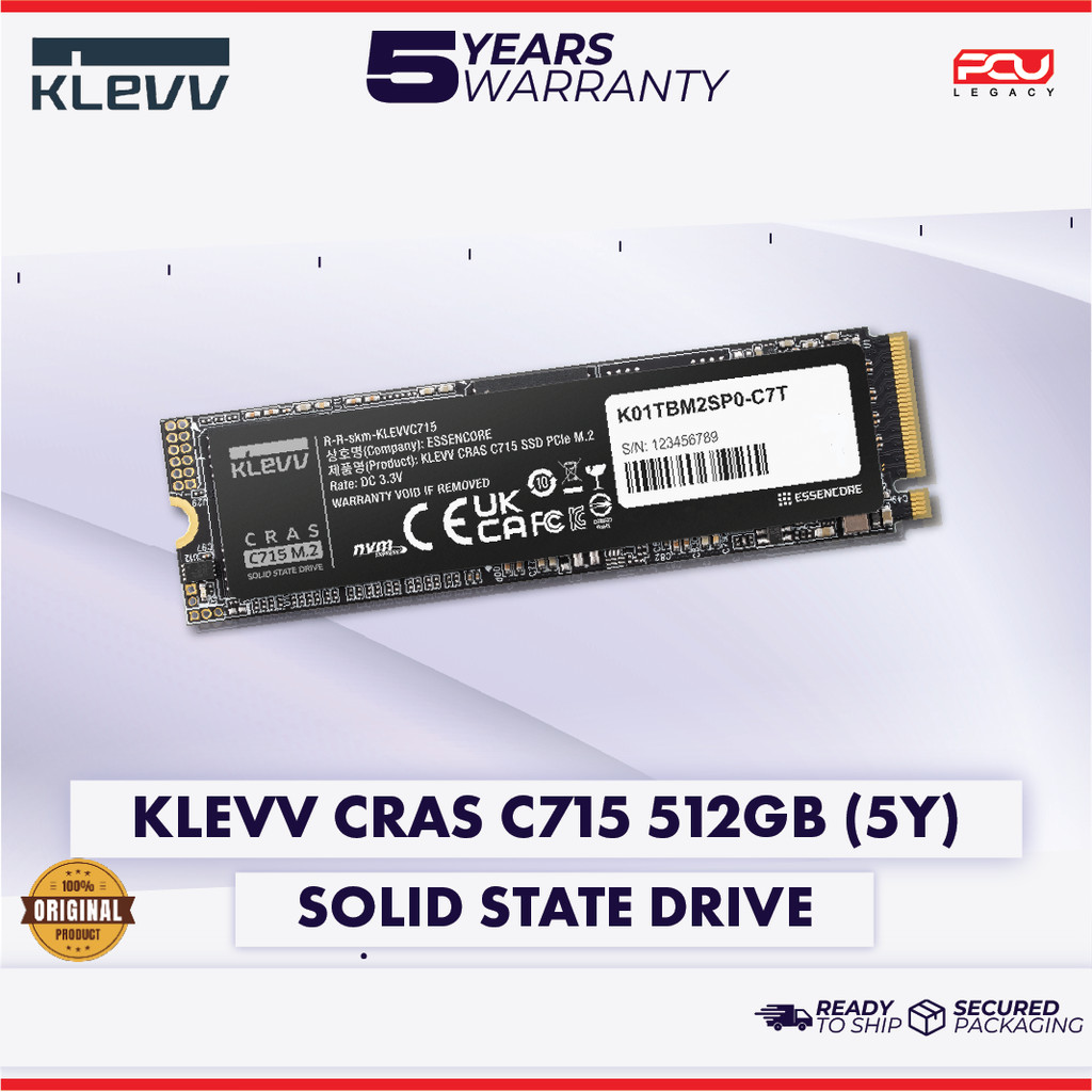 KLEVV CRAS C715 512GB PCIE GEN3X4 M.2 2280 NVME SSD (5 YEARS WARRANTY ...
