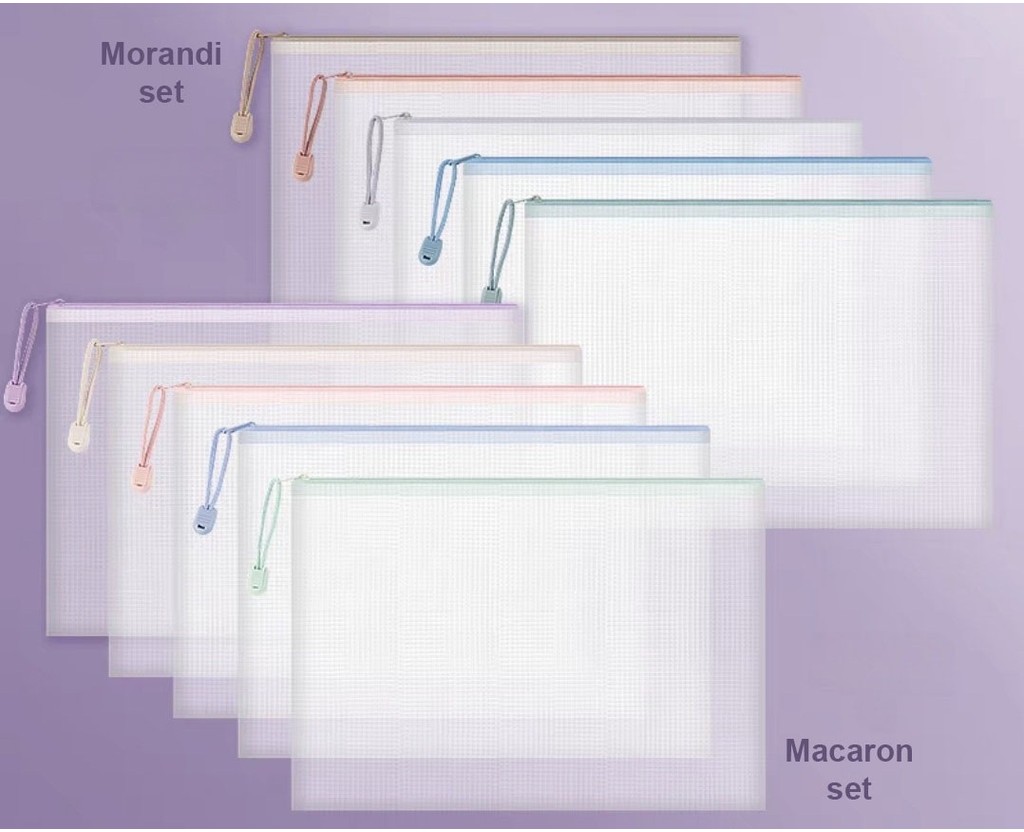 5pcs Beg Fail Mesh Zip A4 Kalis Air / Beg Alat Tulis PVC / Mesh Zipper ...