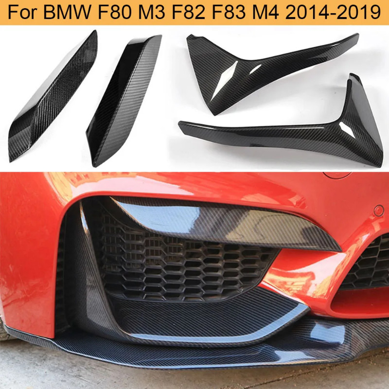 Carbon Fiber Car Front Bumper Splitters For BMW F80 M3 Sedan 4D F82 F83 ...