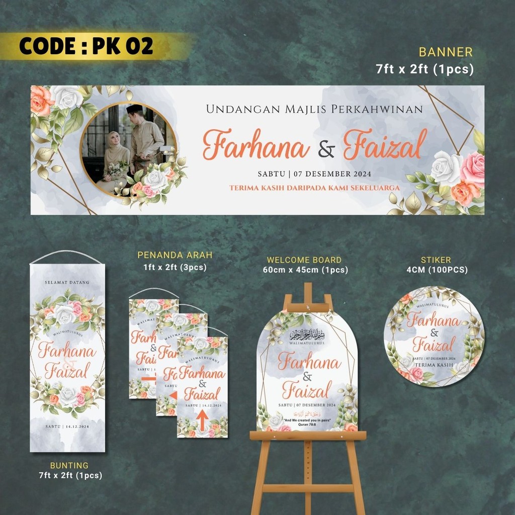 [Customised] PAKEJ KAHWIN Wedding Banner Package Kad Kahwin, Bunting ...