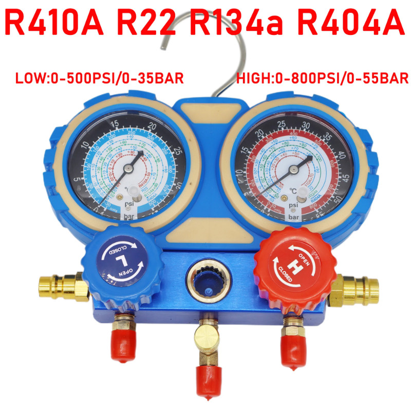 R410a R134a R22 Car Air Conditioning Manifold Gauge Set With Hose ...
