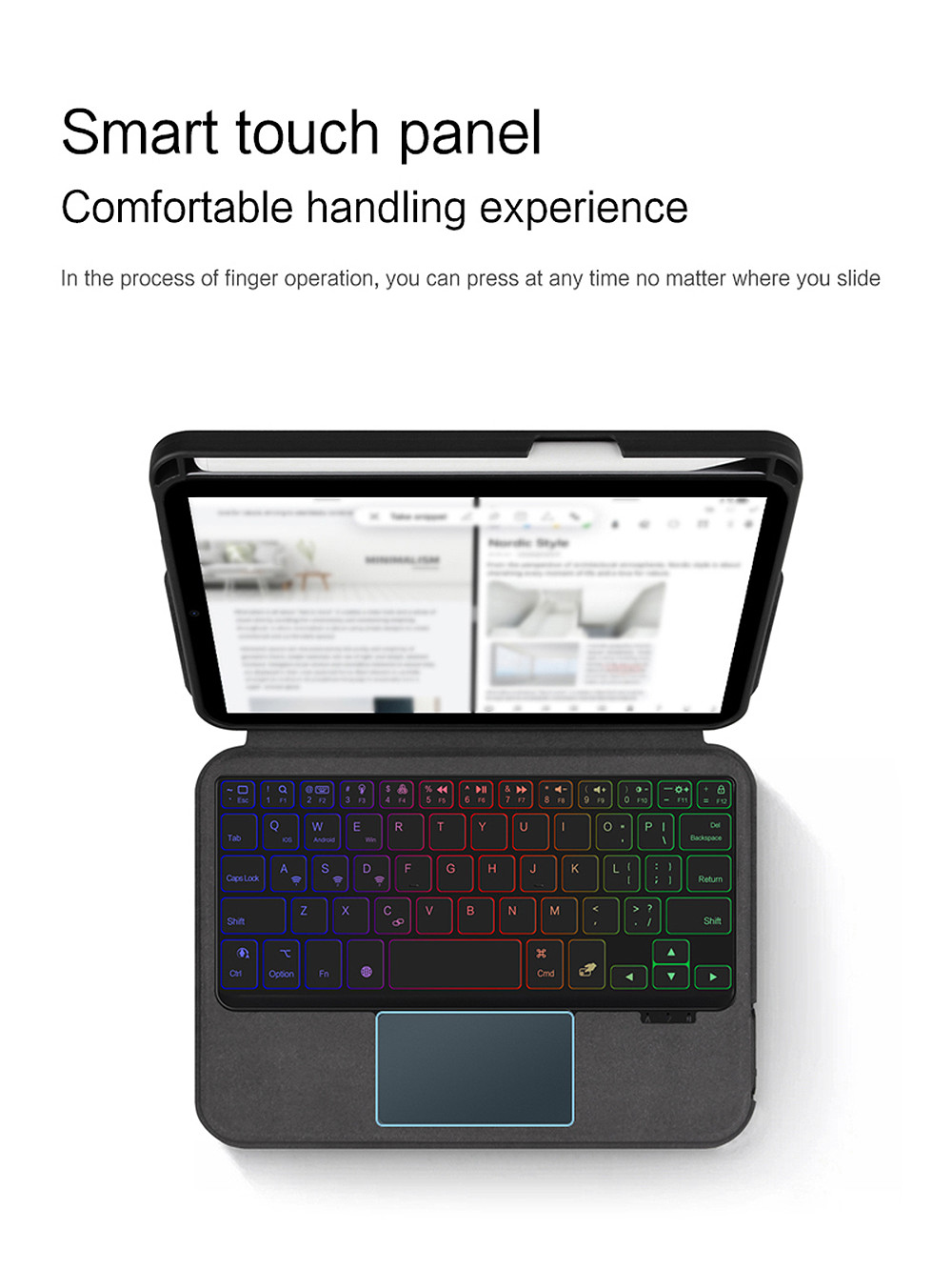 for iPad Mini 7 Keyboard Case,One-Piece 120 Degree Adjustable Kickstand ...