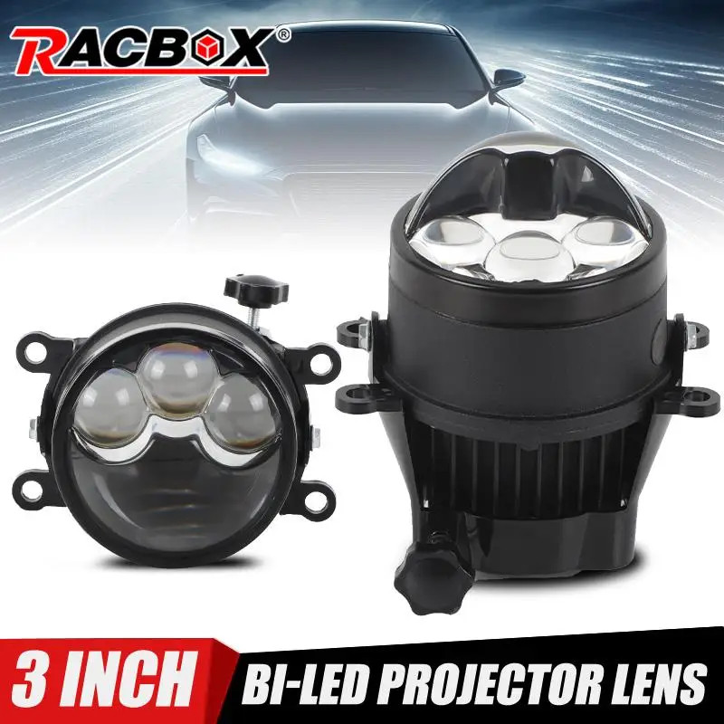 3 Inch Bi-led Fog Lights Led Projector Lens Hi-Lo Beam+Spotlight Fog ...