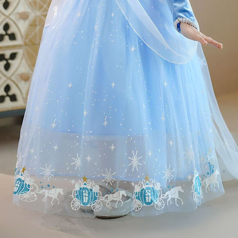 Cinderella Light Blue Princess Dress For Kids Girl Costume Cosplay ...