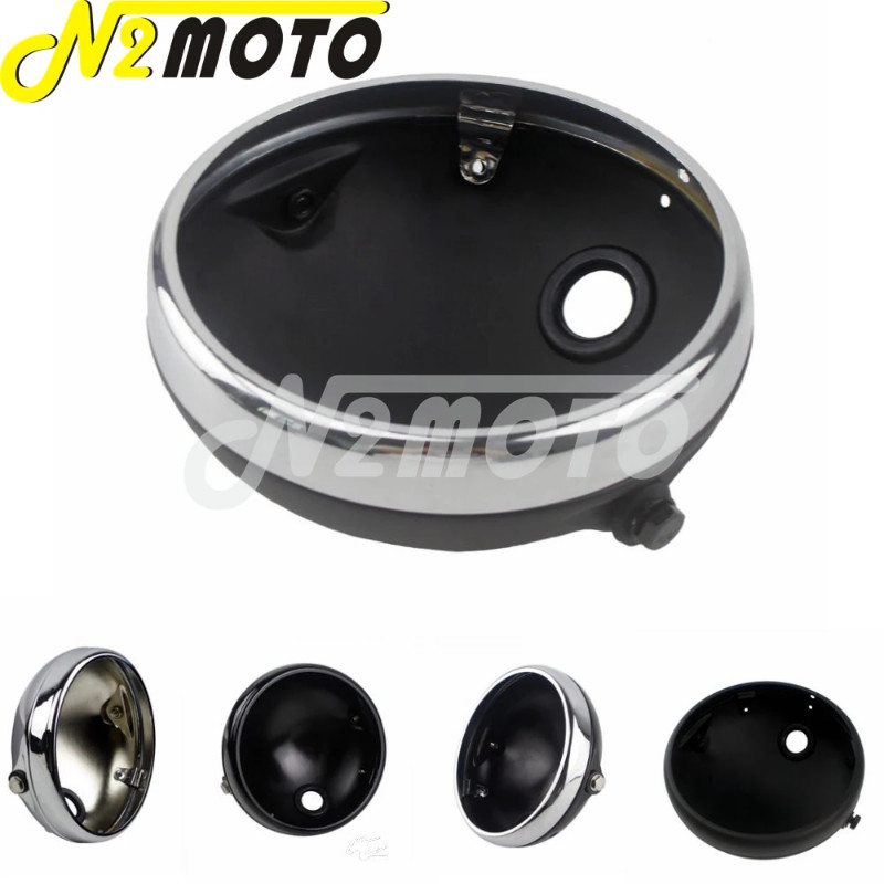 Motorcycle Ring 7" Round Headlight LED Light Bulb Bucket Headlamp ...
