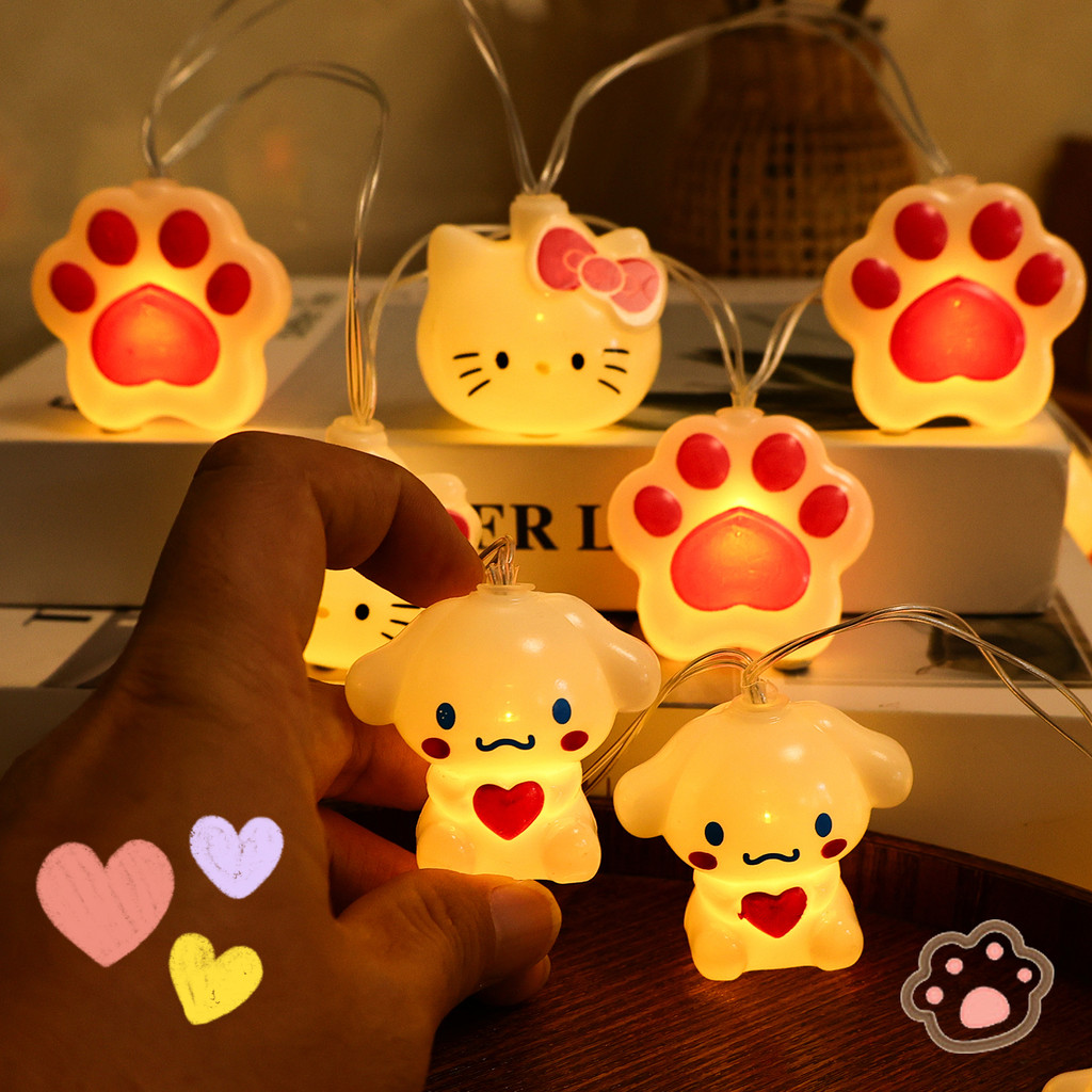 Cute Sanrio Series LED Hello Kitty Light String - Mini Anime Figures ...