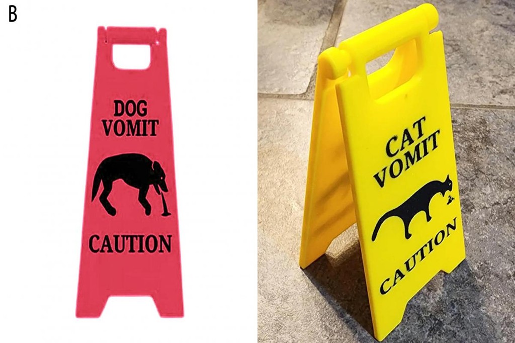 happaypart| Pet Vomit Sign Set Cat Vomit Warning Sign Pet Vomit Caution ...