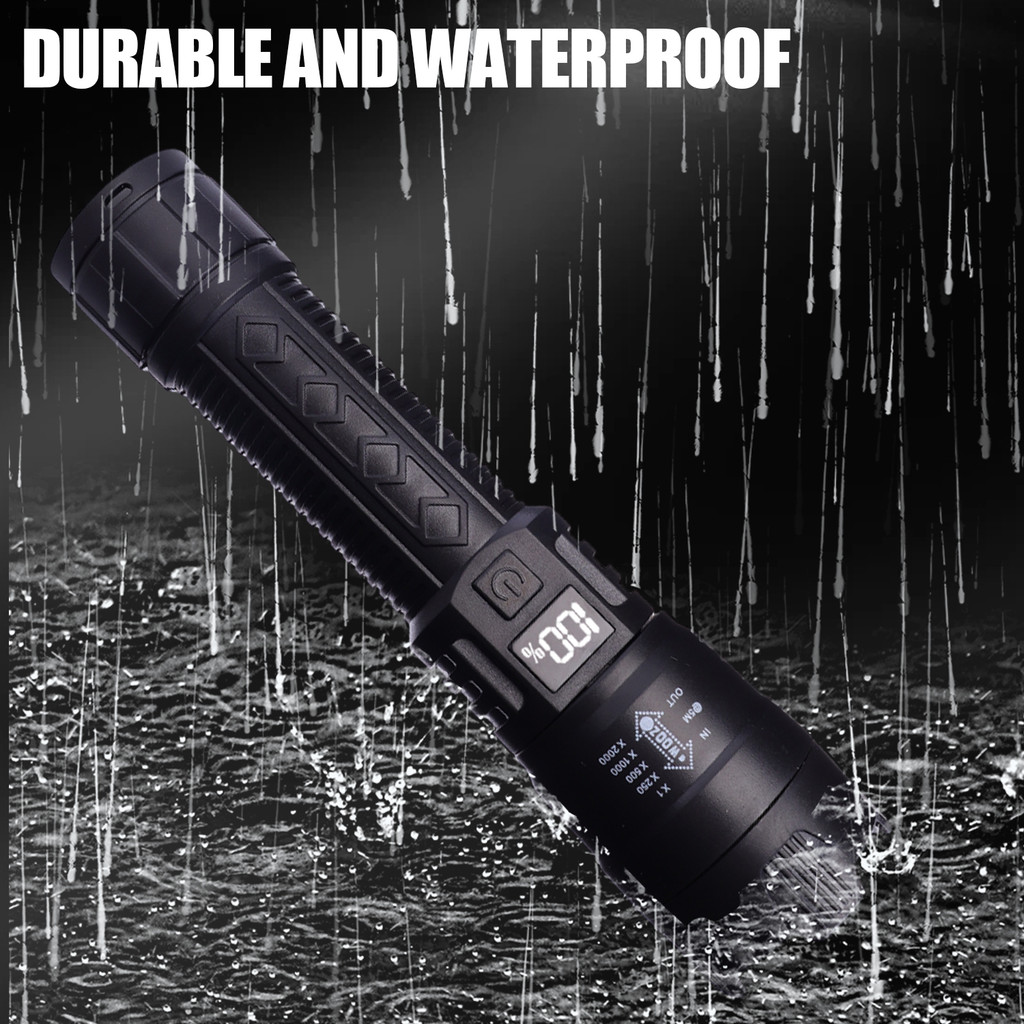 Outdoor Waterproof USB Chargeable Emergency Flashlight - Ultra Bright ...