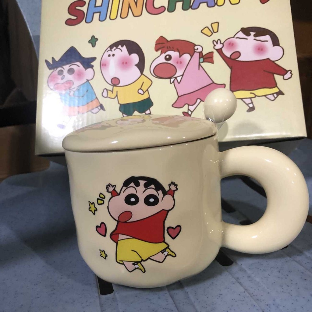 【Fast shipping】Crayon Shin-Chan Mug Ceramic Glass Breakfast Coffee Cup ...