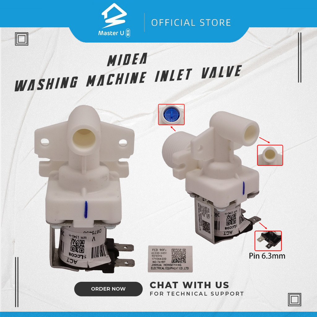 MIDEA WASHING MACHINE INLET VALVE - MFW950MV2/MFW1050MV2/MFW1255CV ...