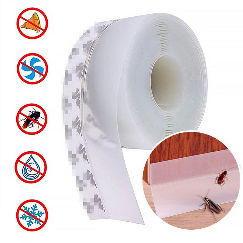 1M Self-Adhesive 25mm Door Seal Block Weatherproof Rubber Silicone ...