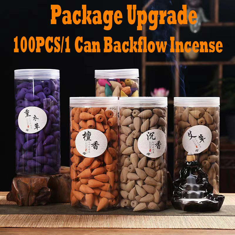 檀香阁 100Pcs/bag Backflow Incense Cone Burner Fragrant Sandalwood Incense ...