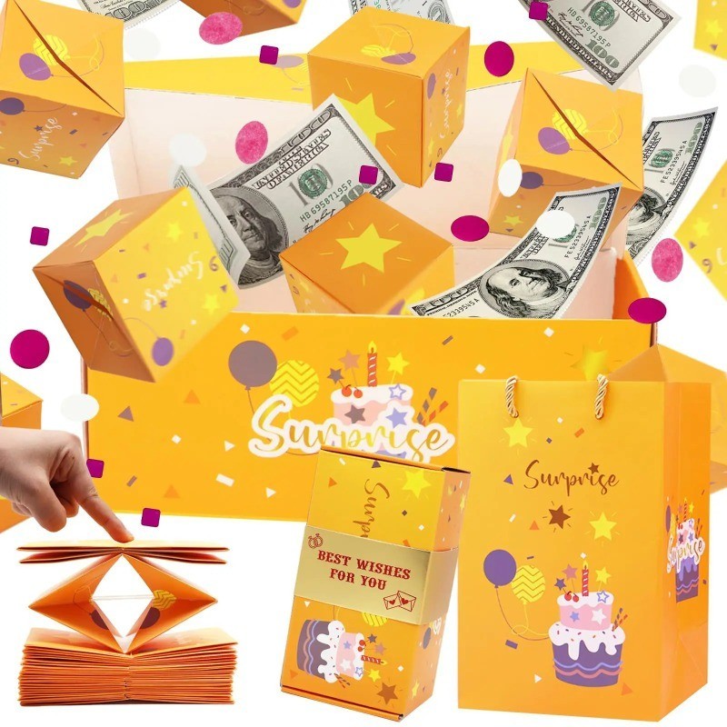 Birthday Surprise Bounce Box - Envelope Surprise Jump Box - Folding ...