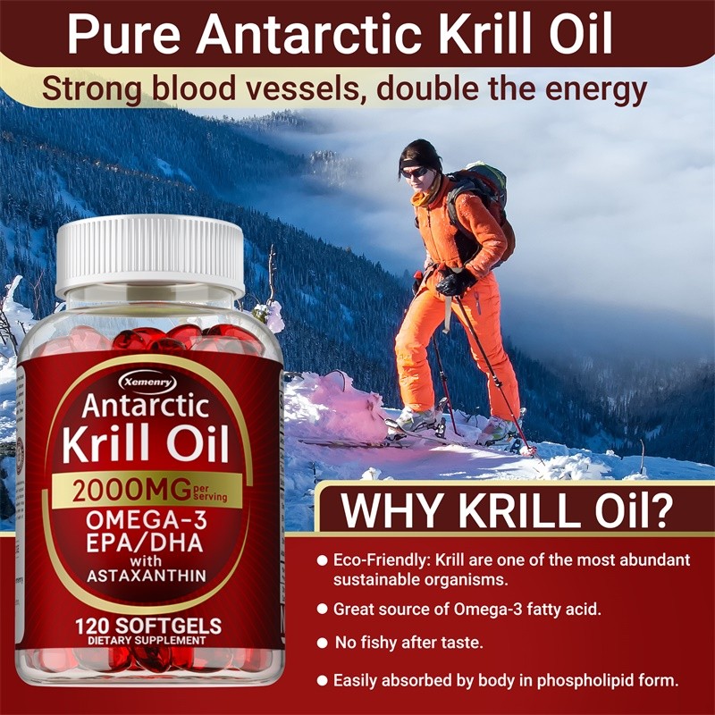 XEMENRY Antarctic Krill Oil 2000 mg | Omega-3, EPA, DHA, with ...