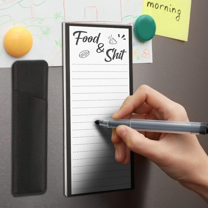 Magnetic Refrigerator Sticky Note Black English Horizontal Line ...