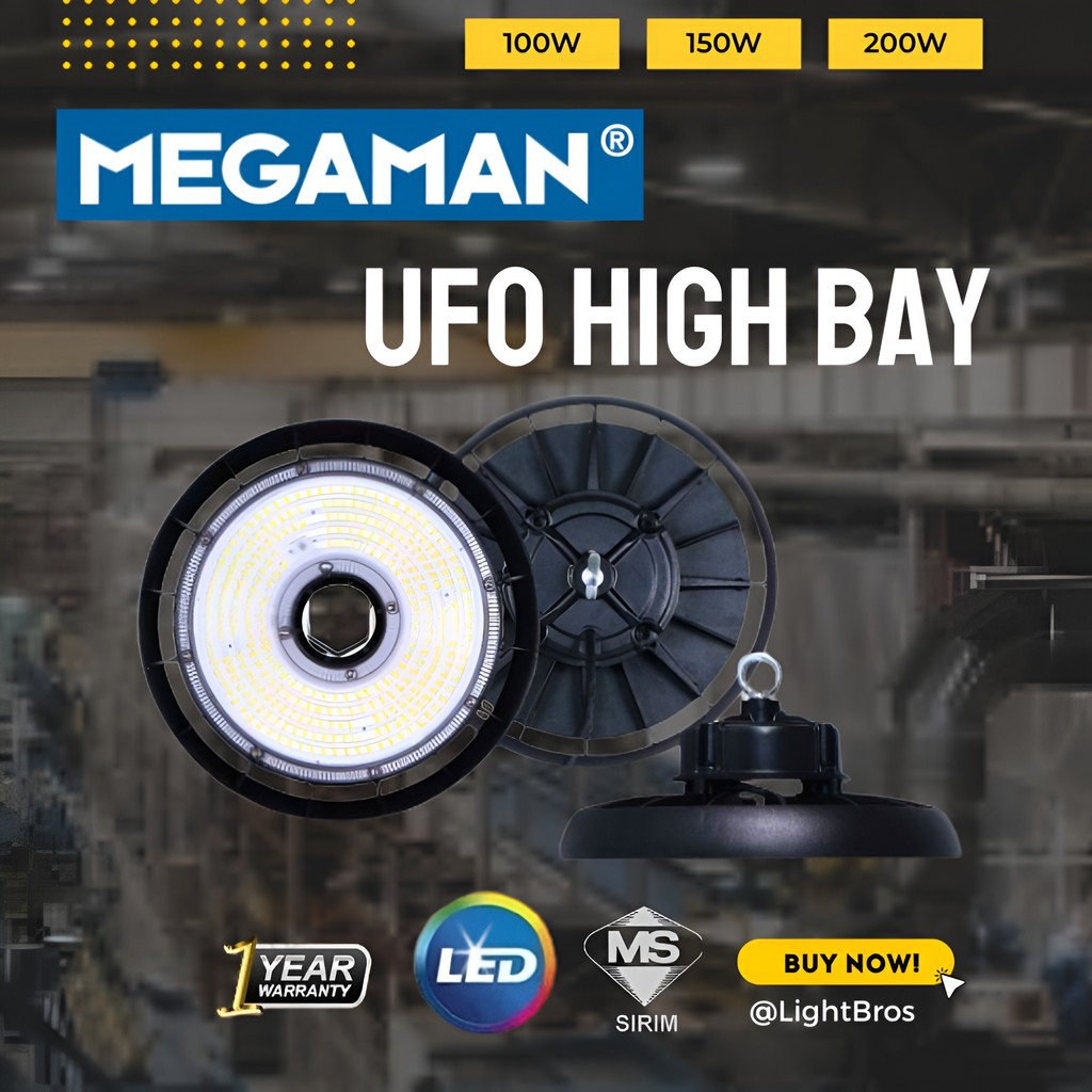 MEGAMAN 100W 150W 200W UFO LED HIGH BAY LIGHT HEAVY DUTY INDUSTRY HIGH ...