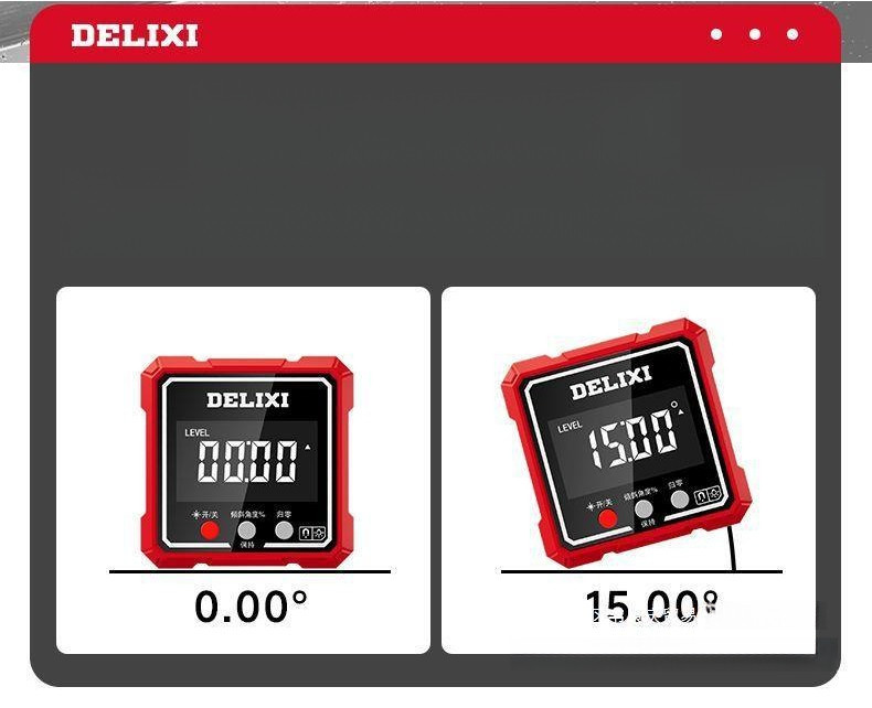 Delixi Inclinometer High Precision Digital Display Laser Inclinometer Box Electronic Angle Ruler ...