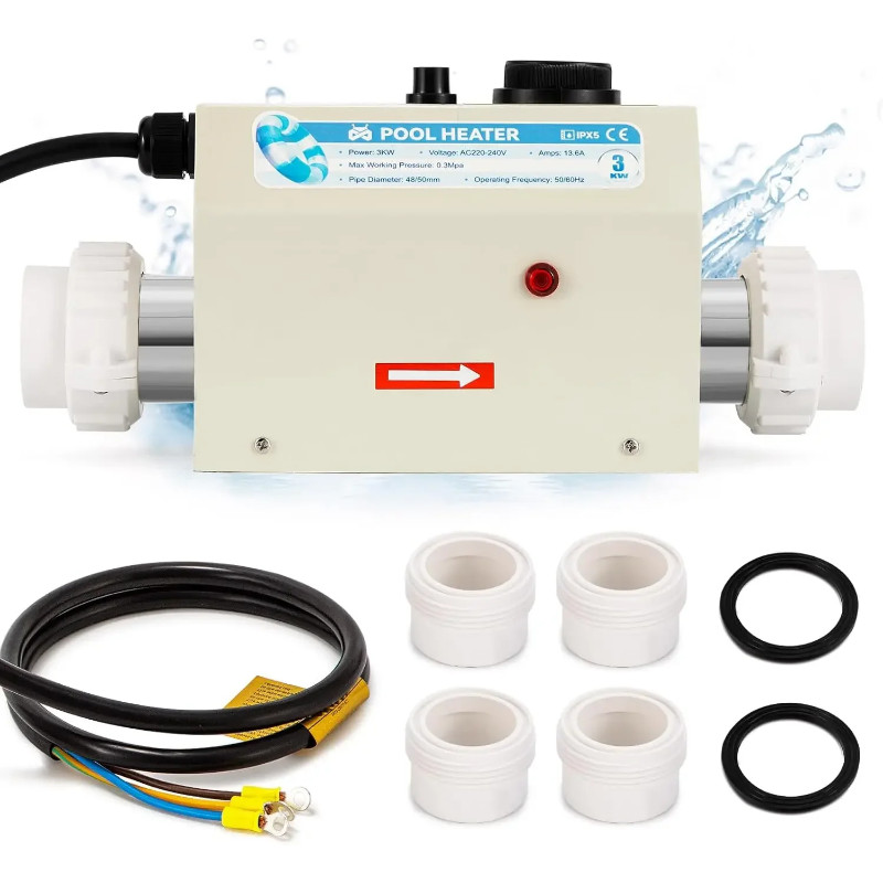 Swimming Pool Heater 3KW 220V Electric Swimming Pool Heater Hot Tubs ...