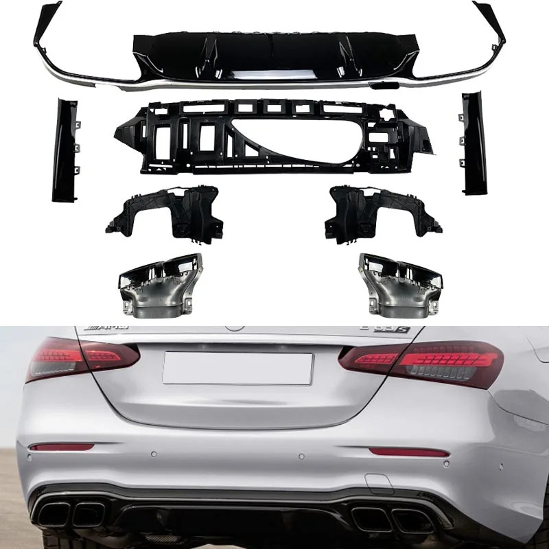 2021 To Up For Benz E Class W213 E200 E260 E300 AMG Sport Sedan E63 Look Style Rear Bumper Lip ...