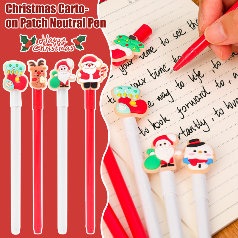 Christmas Cartoon Gel Pens - Snowman, Reindeer, Santa Claus - 0.5mm ...
