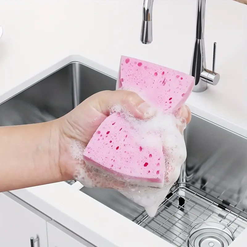 Three Layered Dishwashing Sponge Strong Heavy Duty Scouring Pad Dual ...