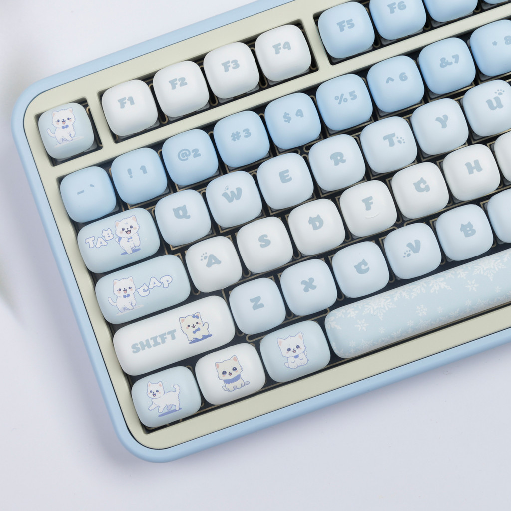 MOG profile Cute Round PBT Bun Keycaps for Mechanical Keyboard | Shopee ...