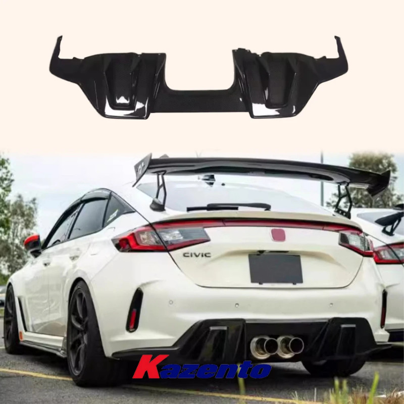 For Honda Type R 2023-24 FL5 Hatchback KZ Style Carbon Fiber Rear Lip ...