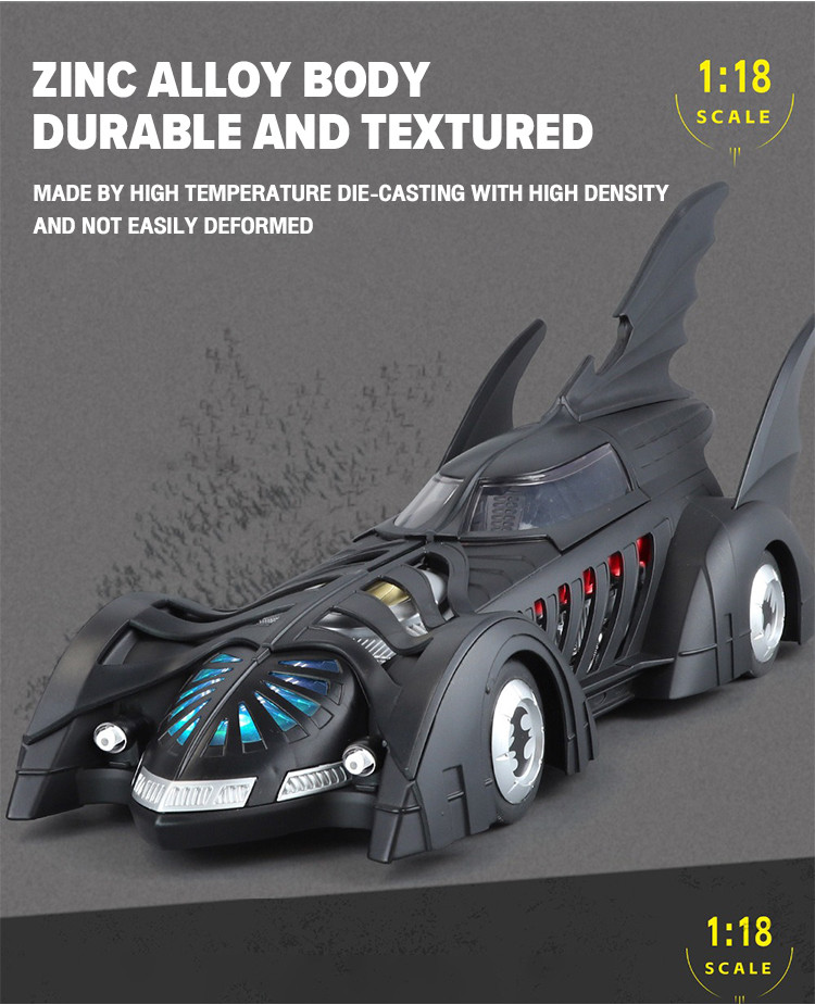 KLT 1:18 Batman Batmobile 1995 Spray Version Diecast Model Car Alloy ...