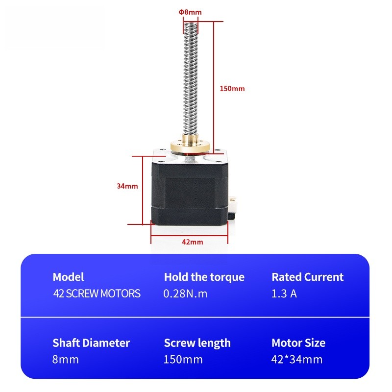 Nema 17 Linear Hybrid Stepper Motor Thread Rod Micro Linear Sliding ...