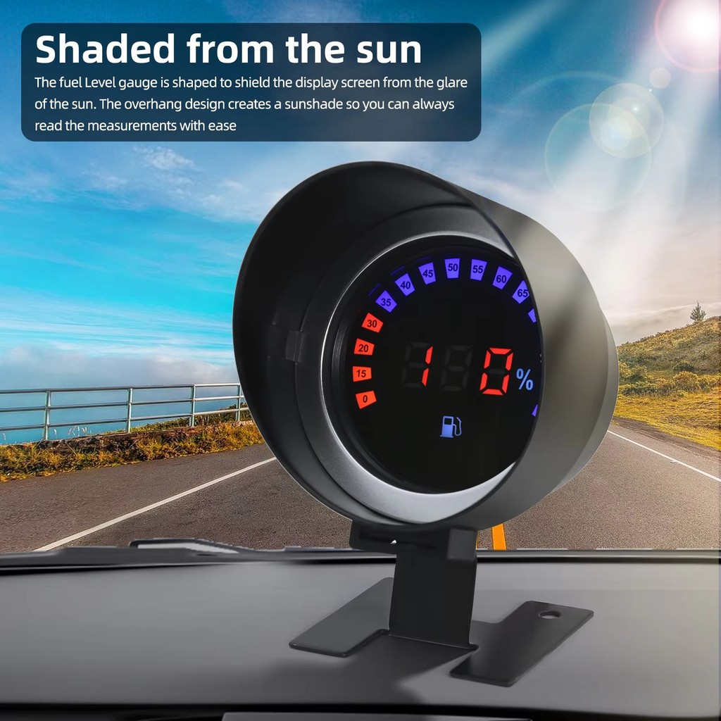 Universal Gasoline Meter Fuel Level Gauge Car Fuel Tank Meter with LED ...