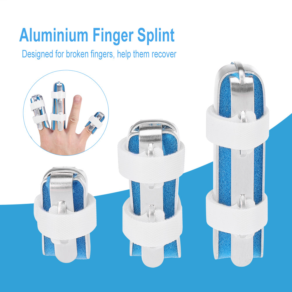 3 Sizes Aluminium Finger Hand Splint Recovery Injury Pain Bending ...