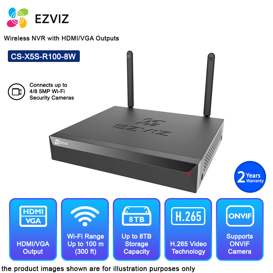 EZVIZ X5S 8CH Wireless NVR with HDMI & VGA Outputs | Shopee Malaysia