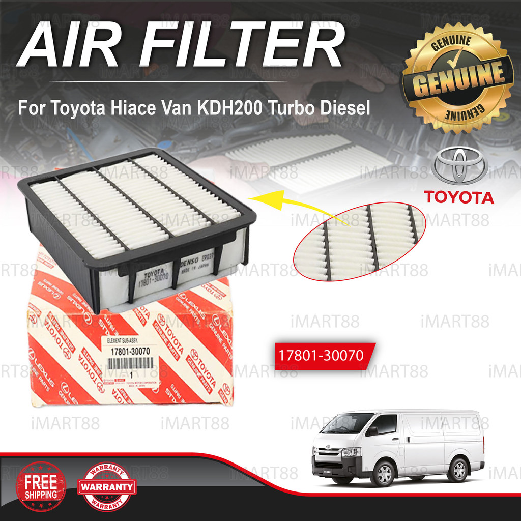 17801-30070 Original Toyota Element Air Filter Hiace Van KDH200 Turbo ...