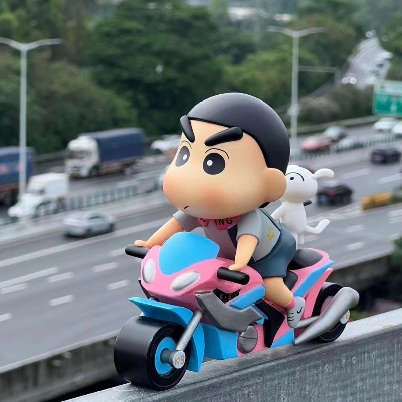 10cm Anime Crayon Shin-Chan Action Figure Motorcycle Locomotive ...