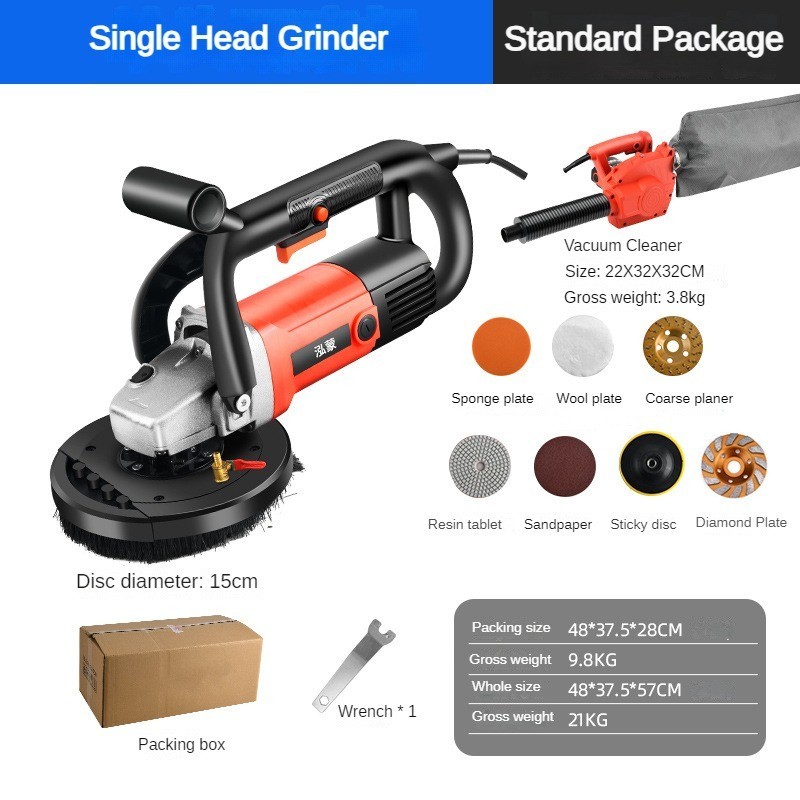 2800W Portable Industrial Grinder Handheld Epoxy Paint Floor Grinding ...