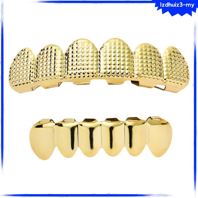 in stock Gemgem Loey Hip Hop 6 Teeth Top Bottom Gold/Silver Fake Mouth ...
