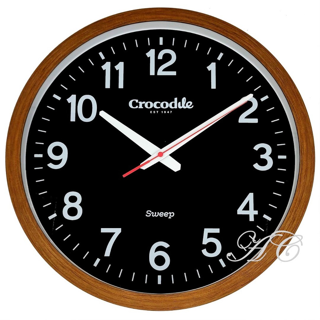 100% ORIGINAL CROCODILE Silent Sweep Analogue Round Wall Clock CW215 ...