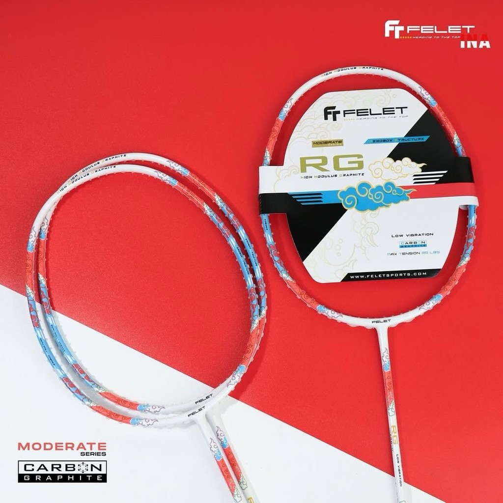 Felet Rg Low Vibration 35lbs Mid Range Badminton Racket[FREE STRING ...