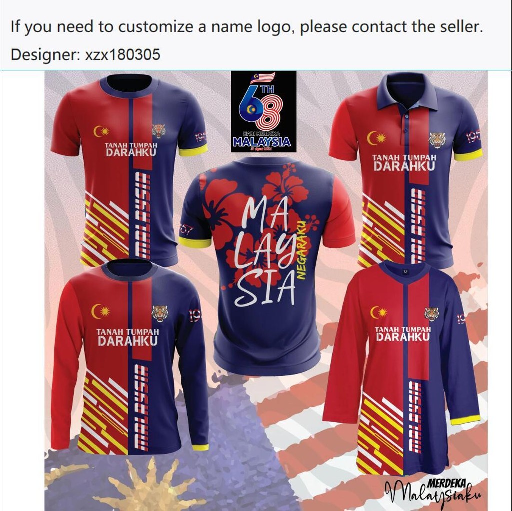 2025 - 2026 new Merdeka Malaysia 68 3D Polo T - shirts, Free ...