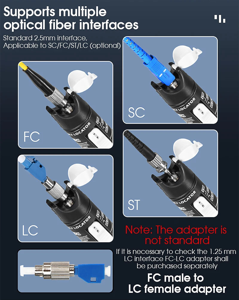 80MW visual fault locator Fiber optic red light pen Red light source ...