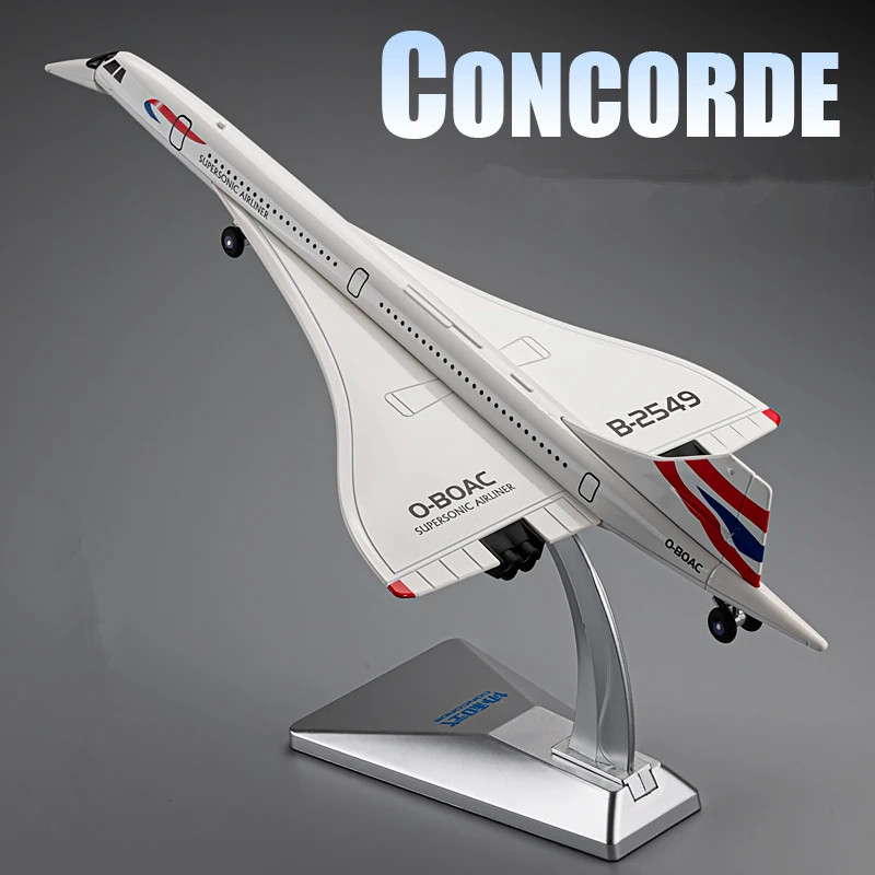 1:168 Alloy Concorde Supersonic Medium Range Transport Airplane Model ...