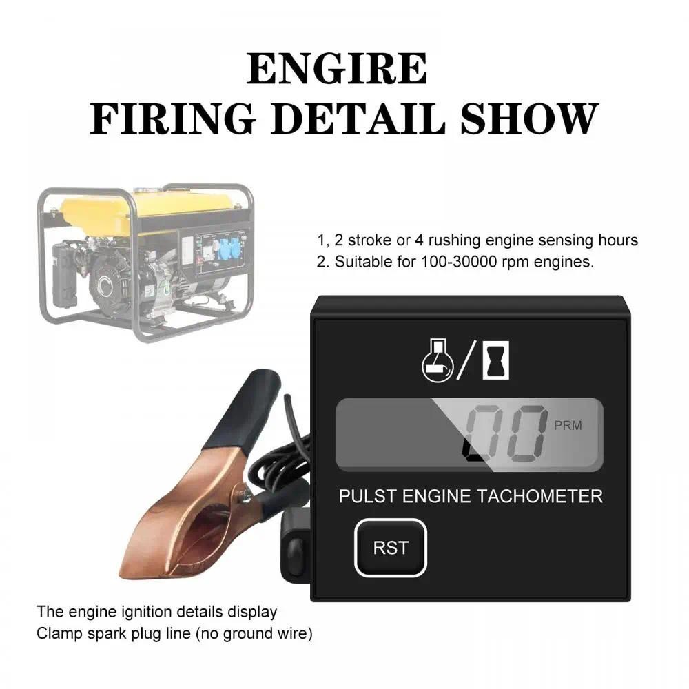 Small Digital Tachometer Inductive Engine Tachometer Waterproof Tach ...