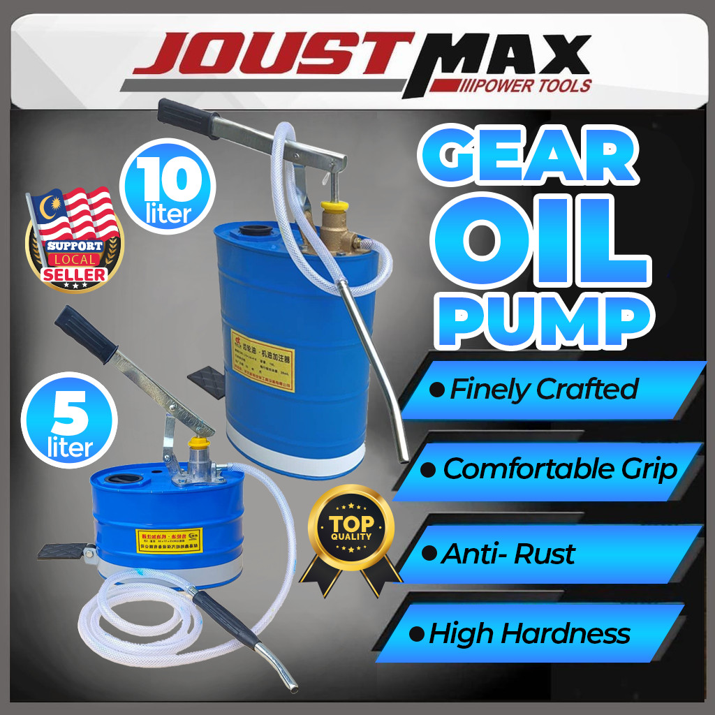 Aluminium 5L 10L Manual Hand Push Engine Oil Gear Box Oil Fluid Gearbox ...