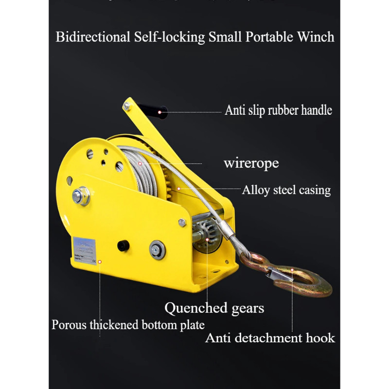 Manual winch two-way self-locking small automatic brake winch portable ...