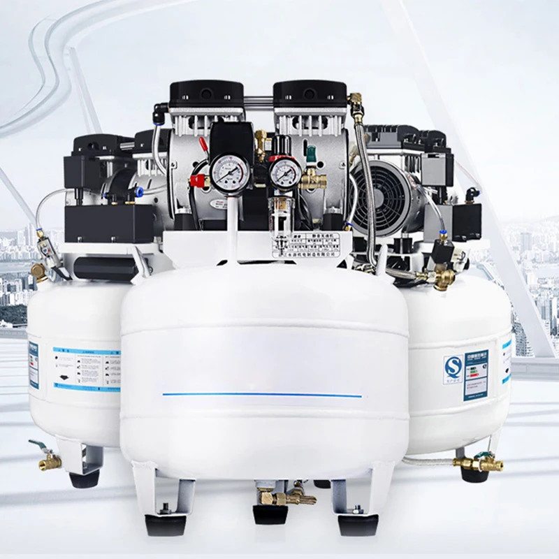 220V 600W Small Air Compressor Oil-free Silent Air Compressor Portable ...