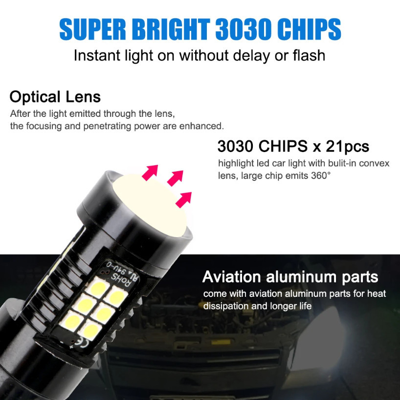2 Pairs Led Signal Kelip Oren Mentol Sepasang 1156 T20 Hyper Flash 7440 ...