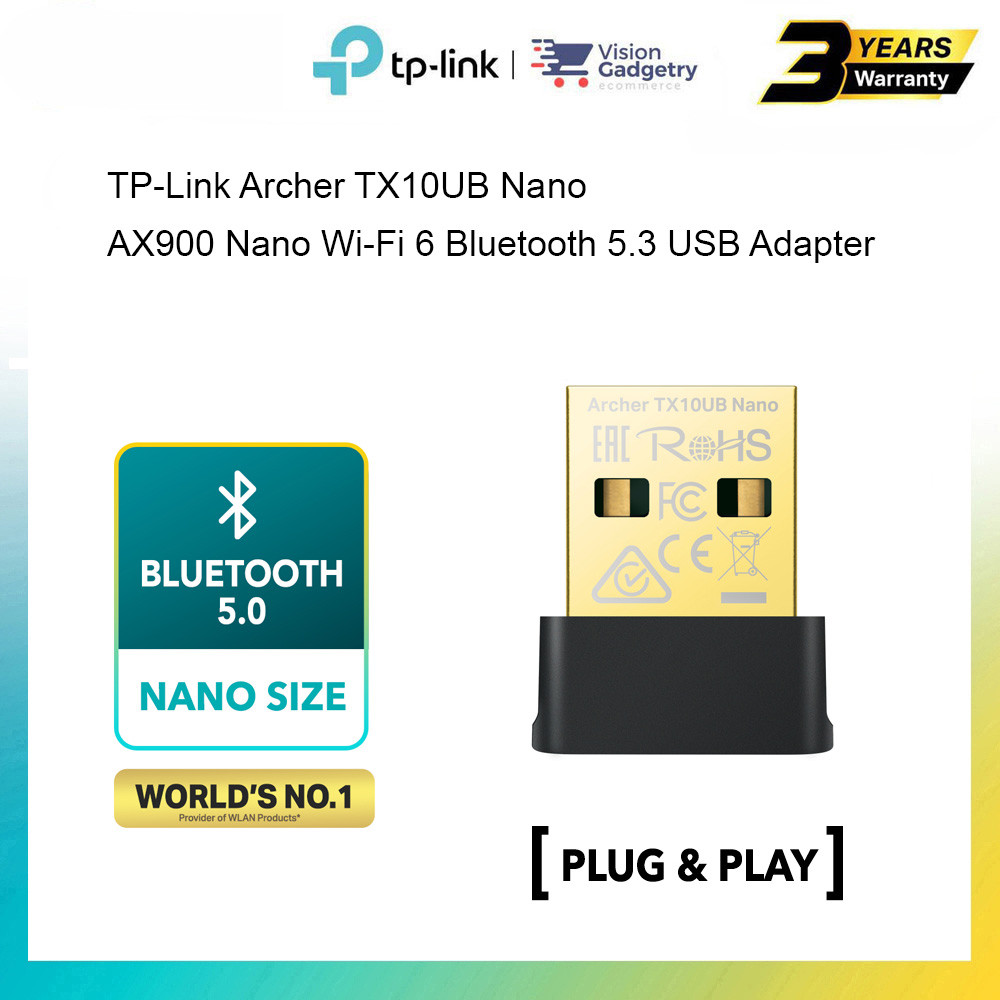 TP-Link Archer TX10UB Nano AX900 Nano Wi-Fi 6 Bluetooth 5.3 USB Adapter ...