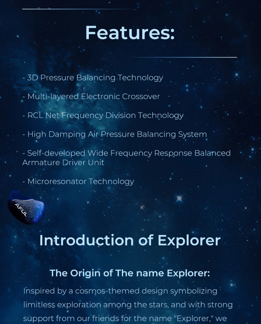 AFUL Explorer, In-Ear Monitors: 1DD+2BA Hybrid IEM with Multi-Layered Electronic Crossover ...