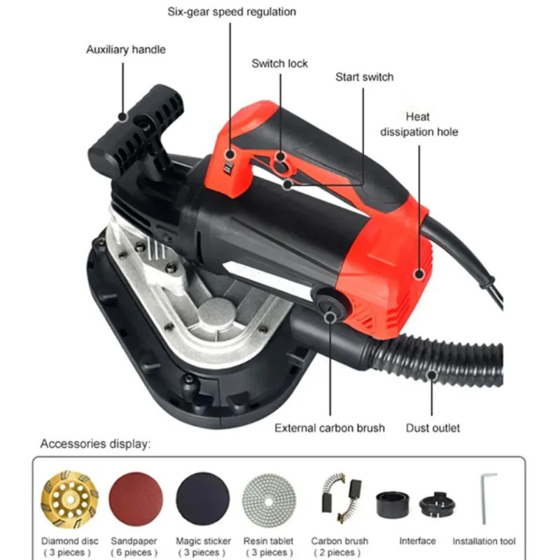 Portable Three Head Hand Sander Handheld Floor Grinder Floor Polisher ...