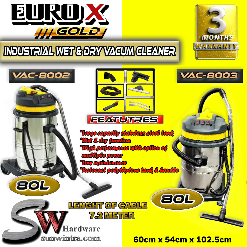SW HARDWARE EUROPOWER VAC8002 & VAC8003 INDUSTRIAL HEAVY DUTY WET & DRY ...